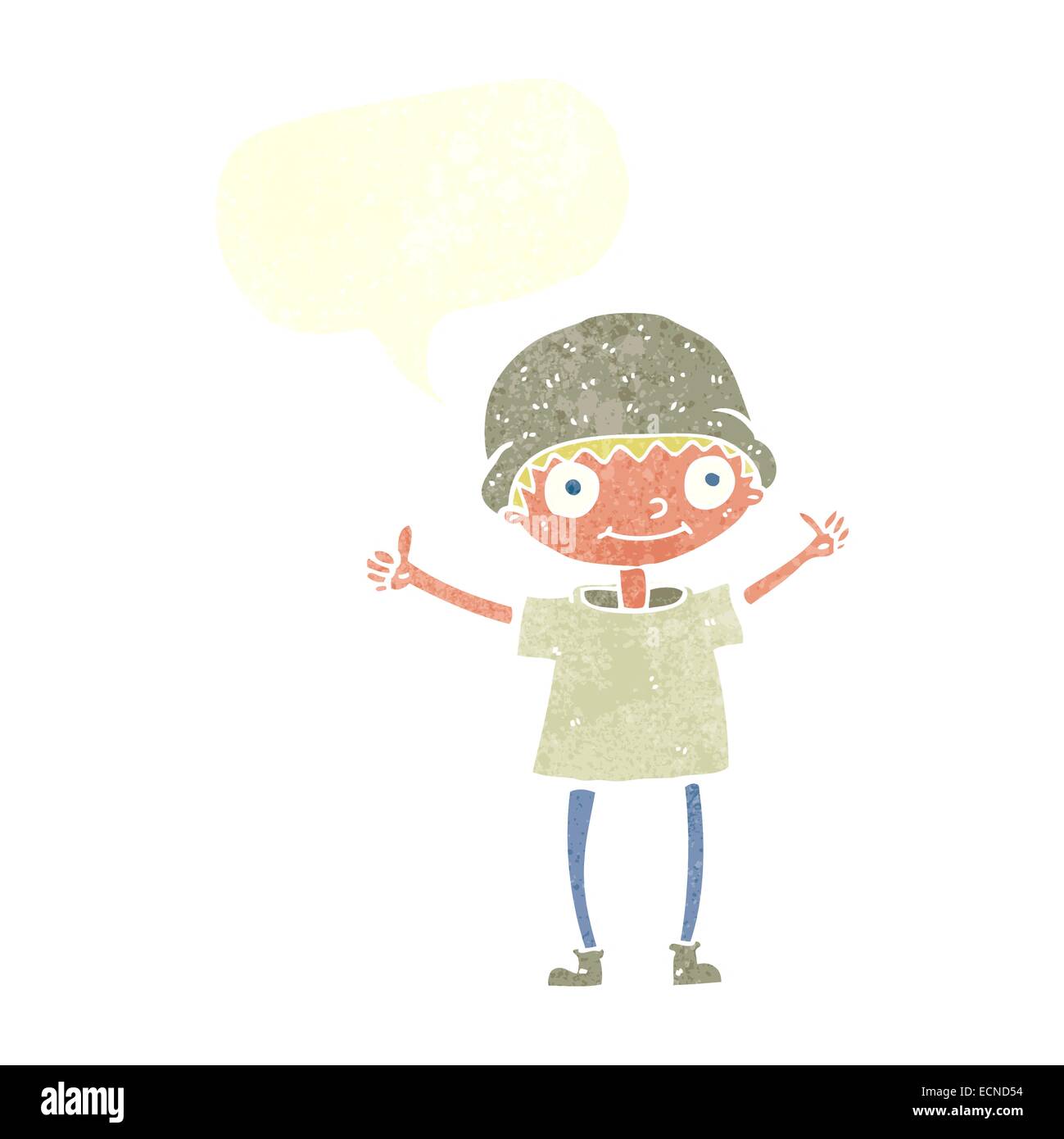 cartoon boy with positive attitude with speech bubble Stock Vector ...