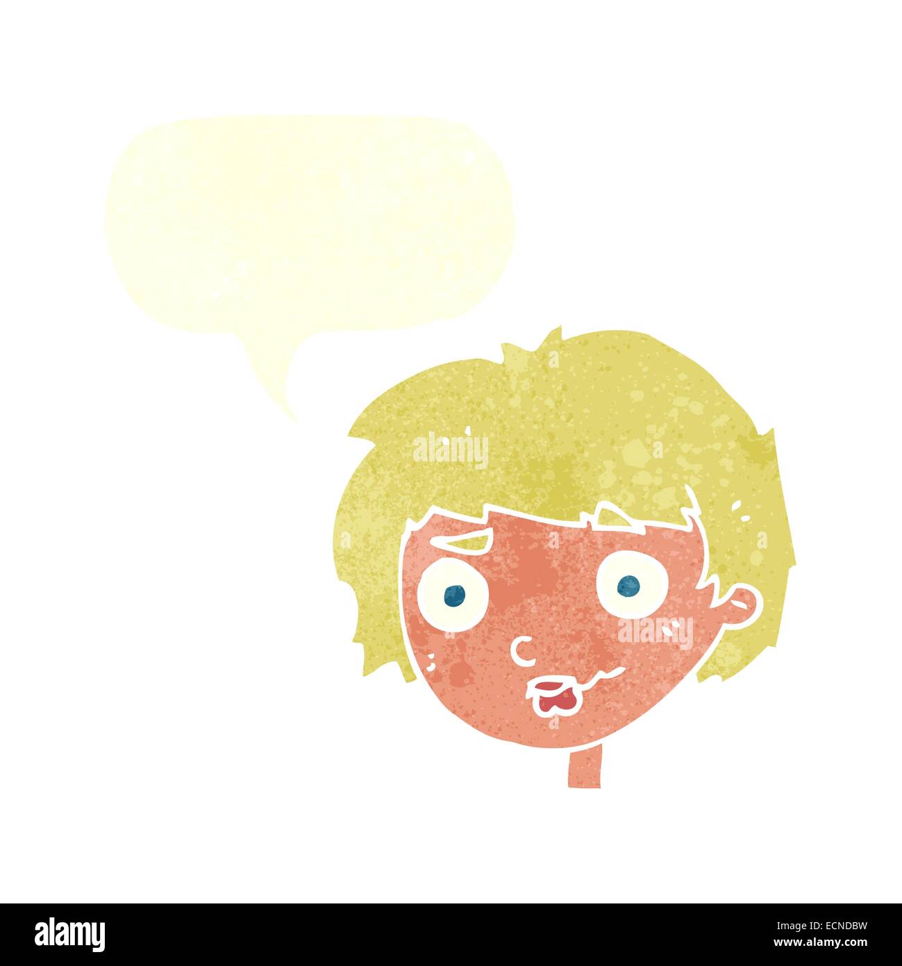 cartoon confused woman with speech bubble Stock Vector Image & Art - Alamy