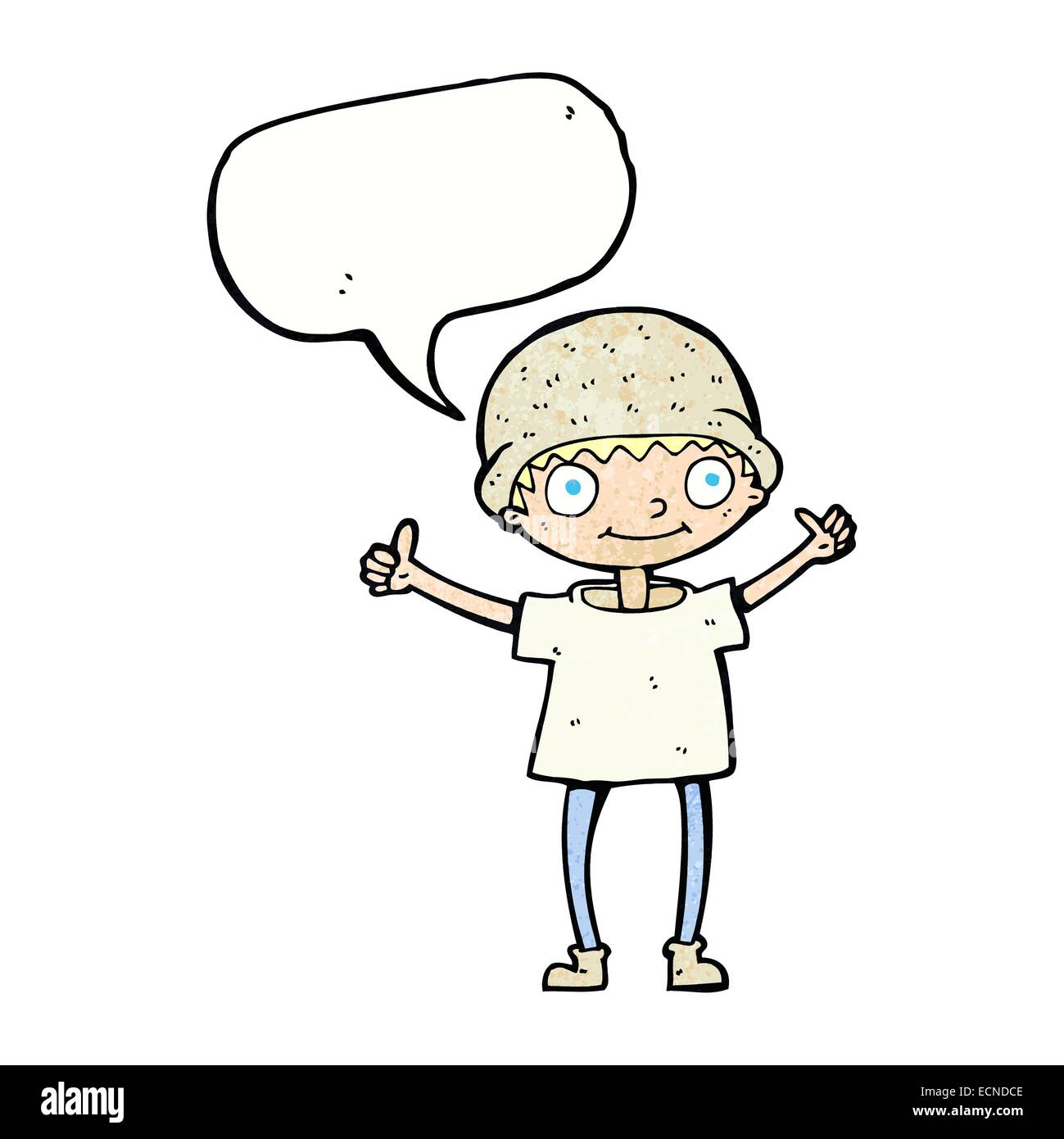 cartoon boy with positive attitude with speech bubble Stock Vector ...