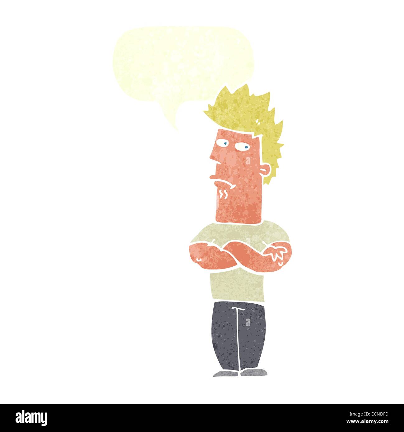 cartoon man sulking with speech bubble Stock Vector Image & Art - Alamy