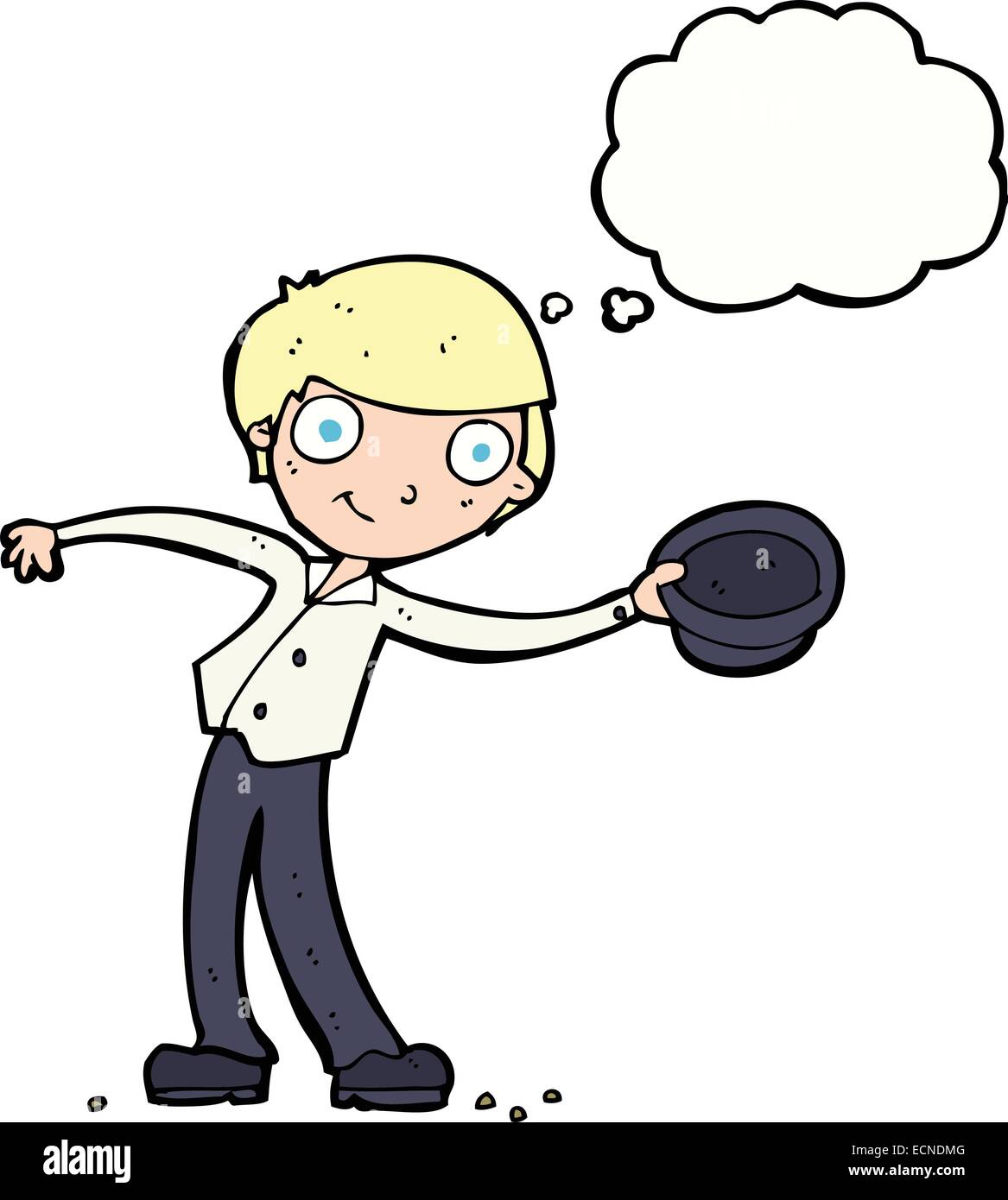 cartoon man tipping hat with thought bubble Stock Vector Image & Art ...