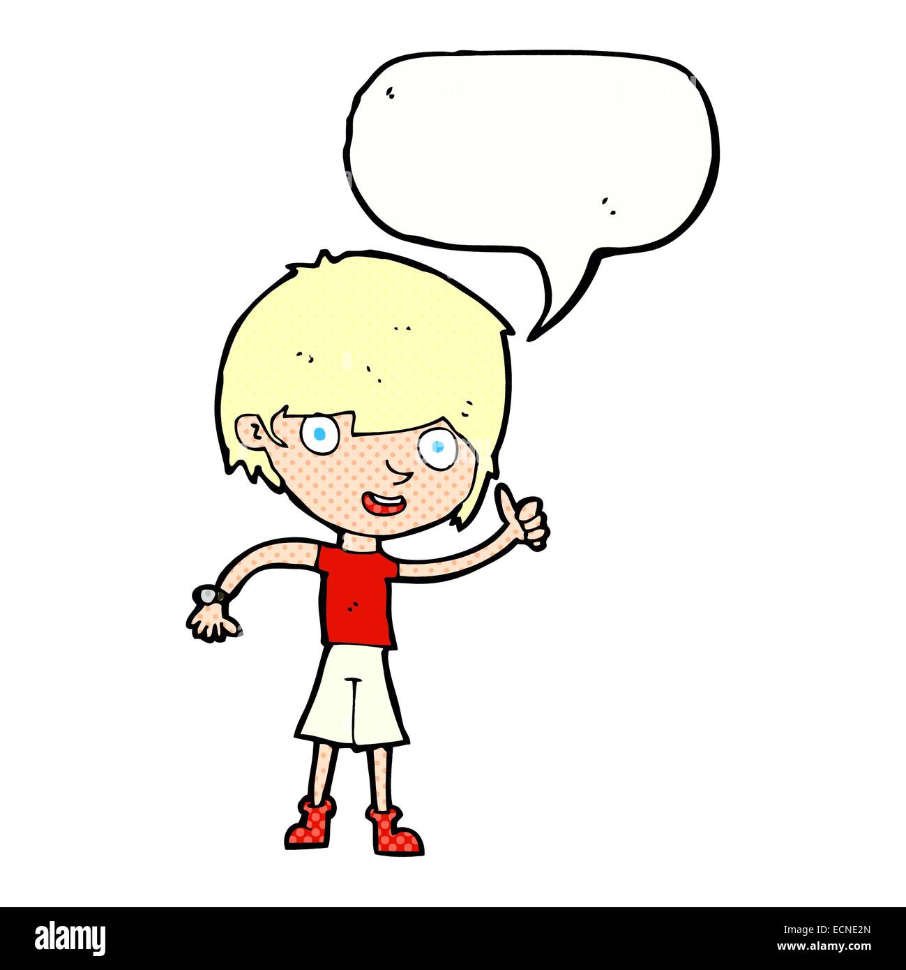 cartoon boy with positive attitude with speech bubble Stock Vector ...