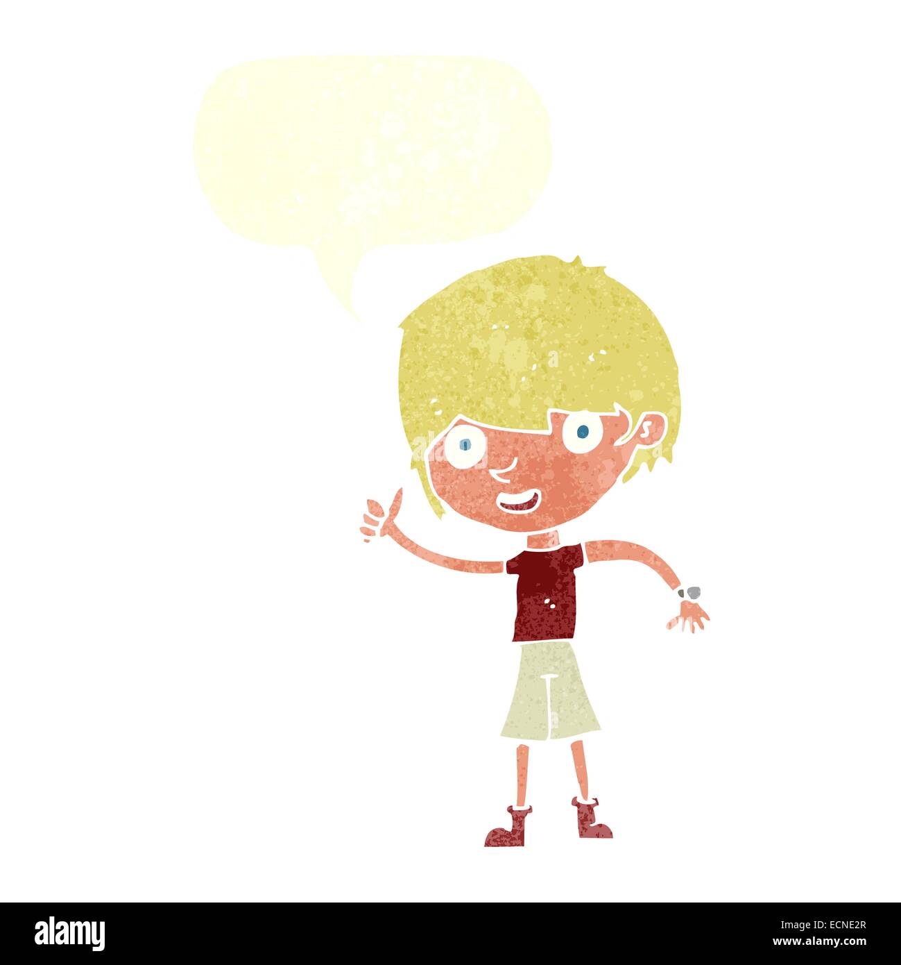 cartoon boy with positive attitude with speech bubble Stock Vector ...