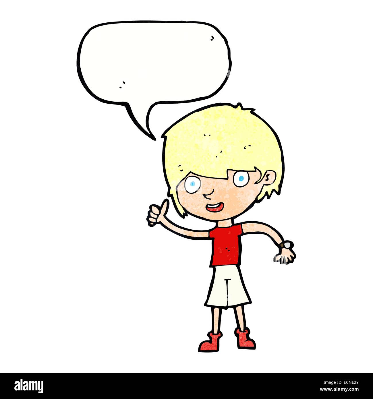 cartoon boy with positive attitude with speech bubble Stock Vector ...