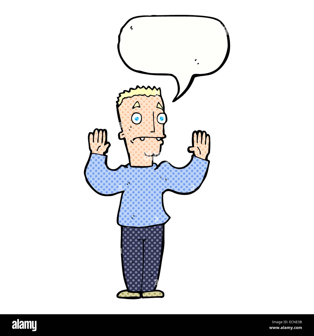 cartoon man surrendering with speech bubble Stock Vector Image & Art ...
