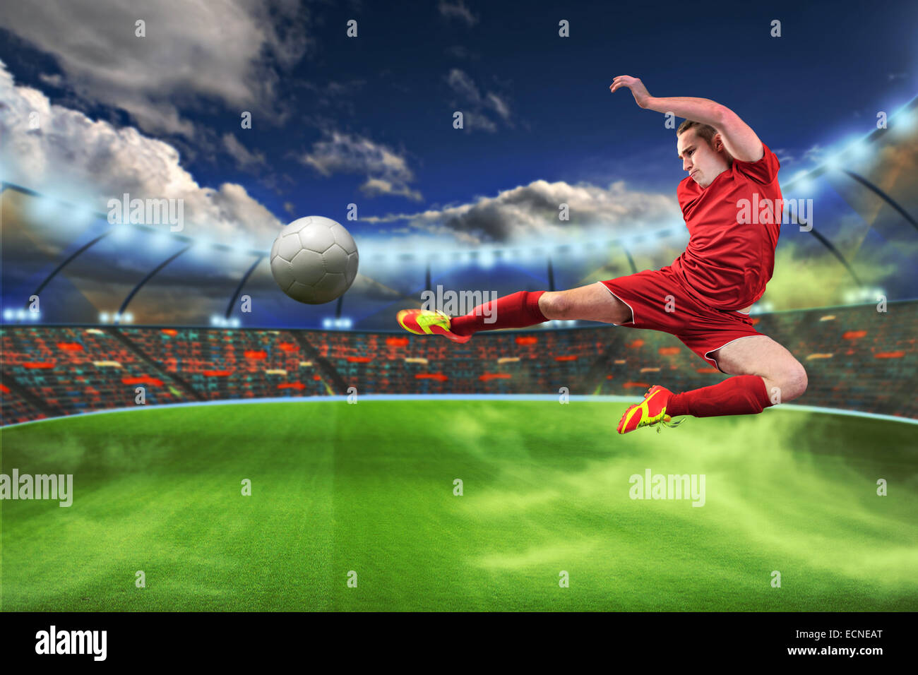 male soccer or football player on the field Stock Photo - Alamy
