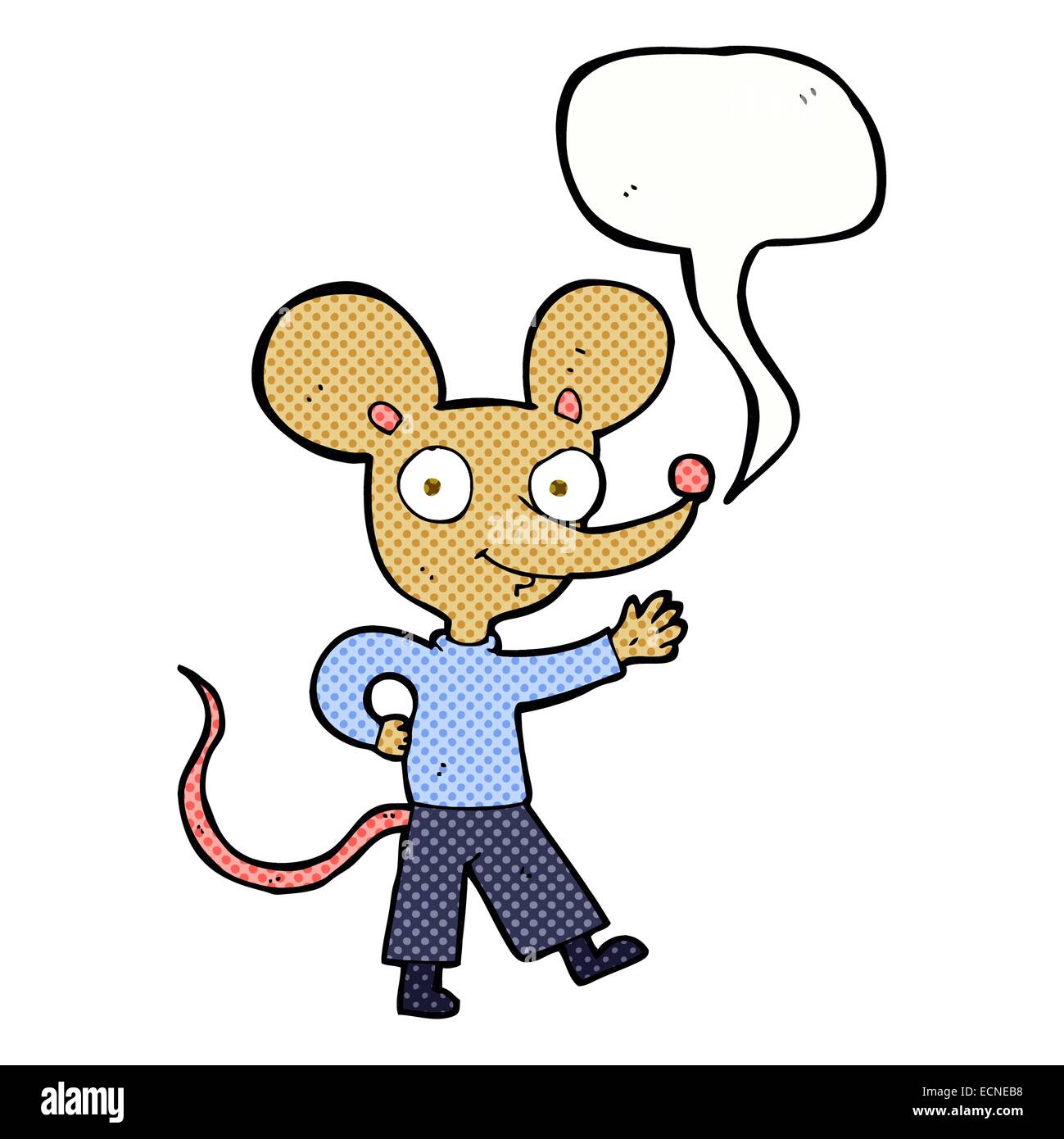 cartoon waving mouse with speech bubble Stock Vector Image & Art - Alamy