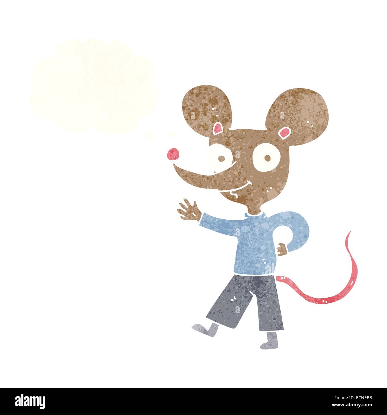 cartoon waving mouse with thought bubble Stock Vector Image & Art - Alamy