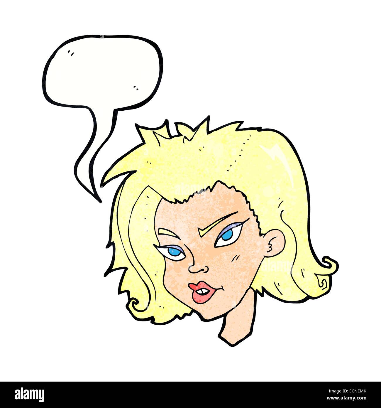 cartoon female face with speech bubble Stock Vector Image & Art - Alamy