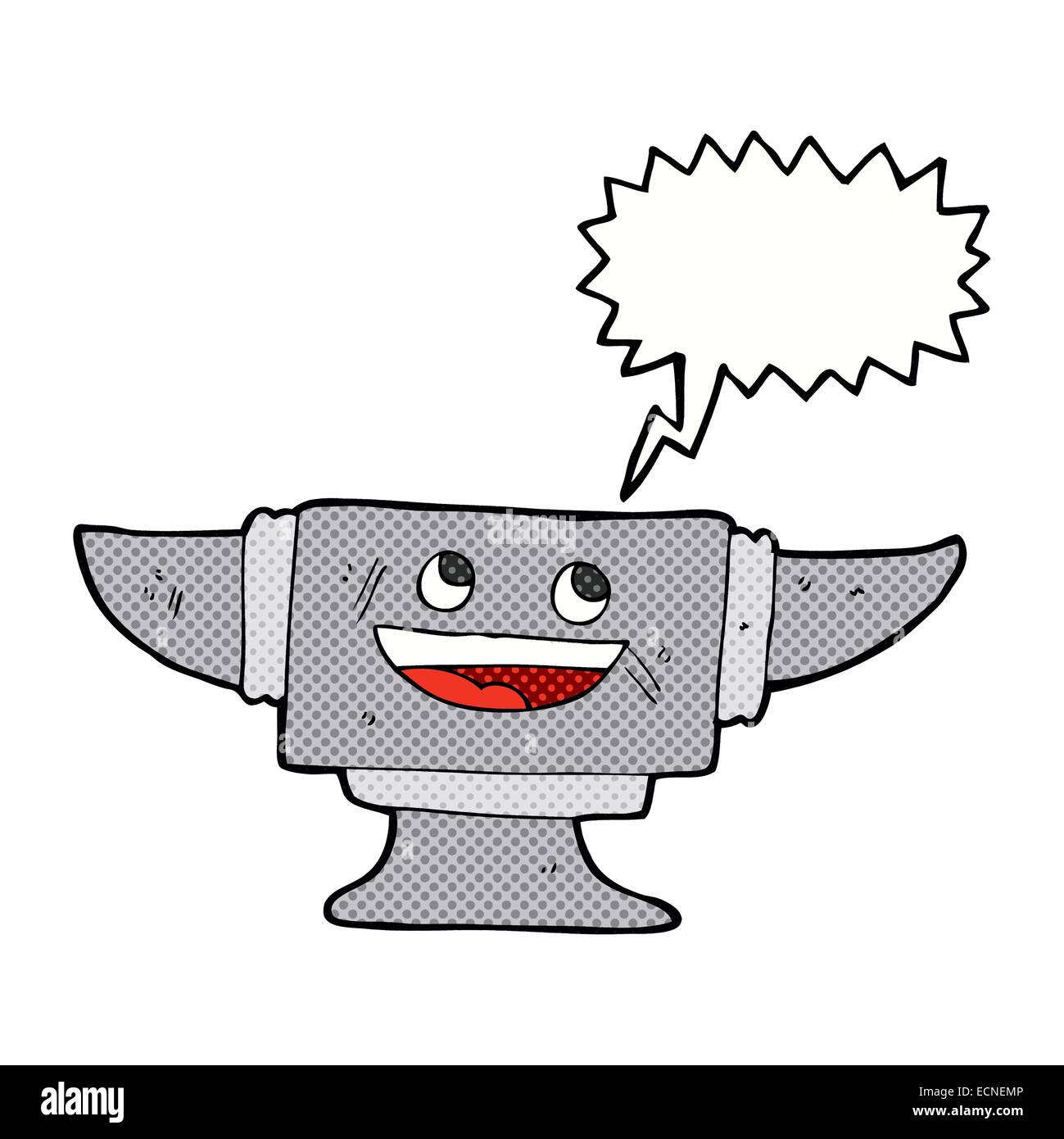 cartoon blacksmith anvil with speech bubble Stock Vector Image & Art ...