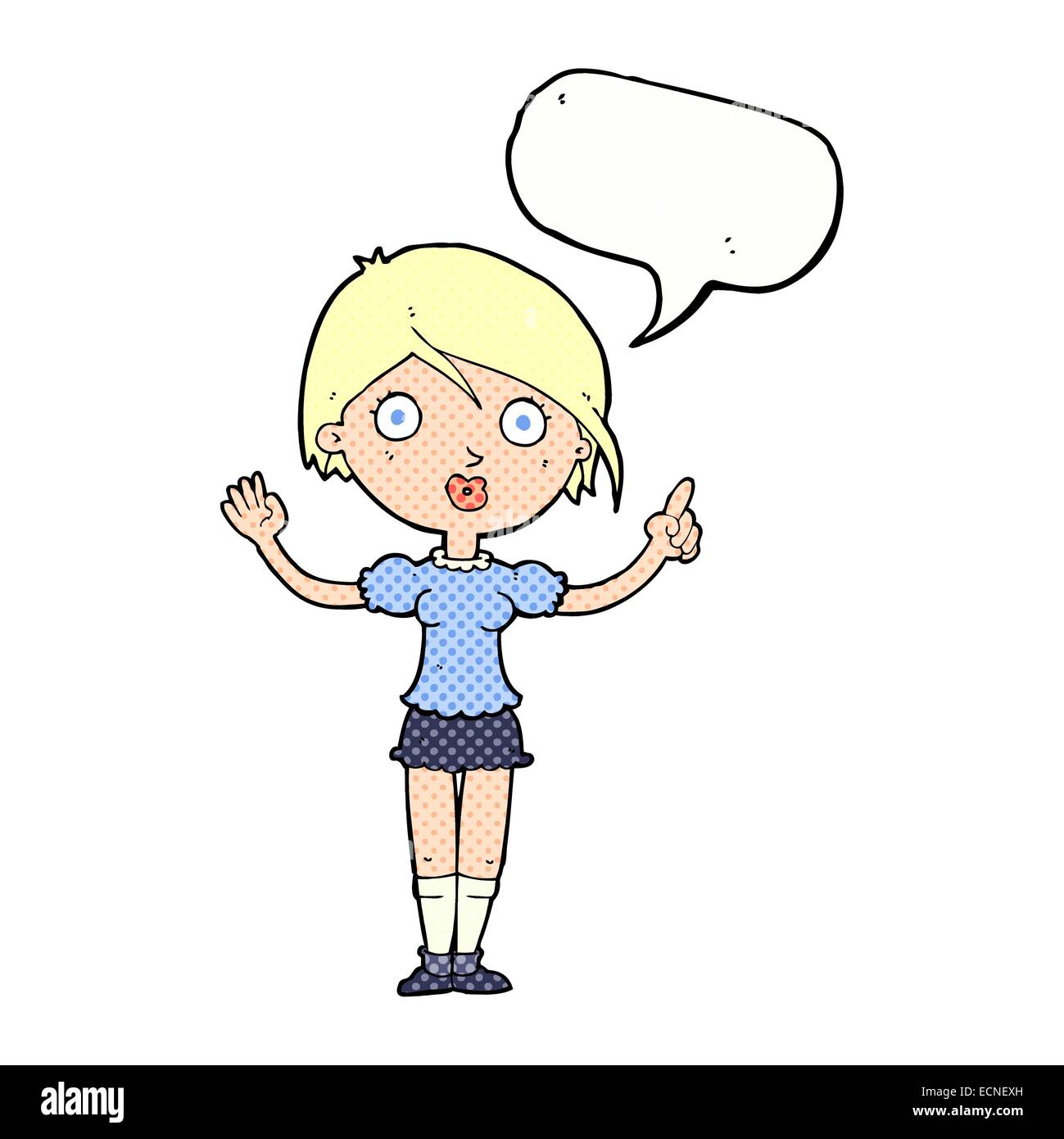 cartoon girl asking question with speech bubble Stock Vector Image ...
