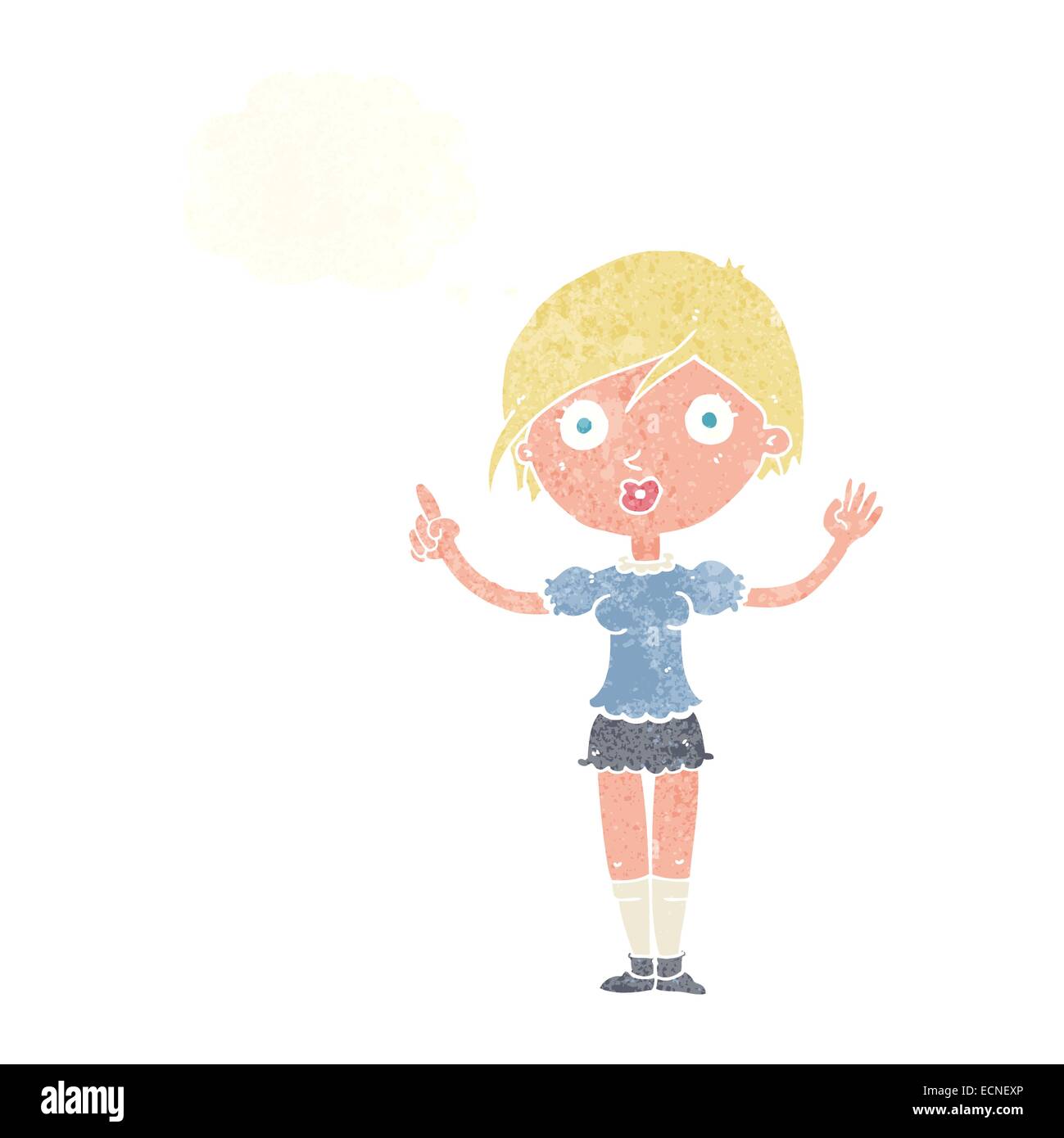 cartoon girl asking question with thought bubble Stock Vector Image ...