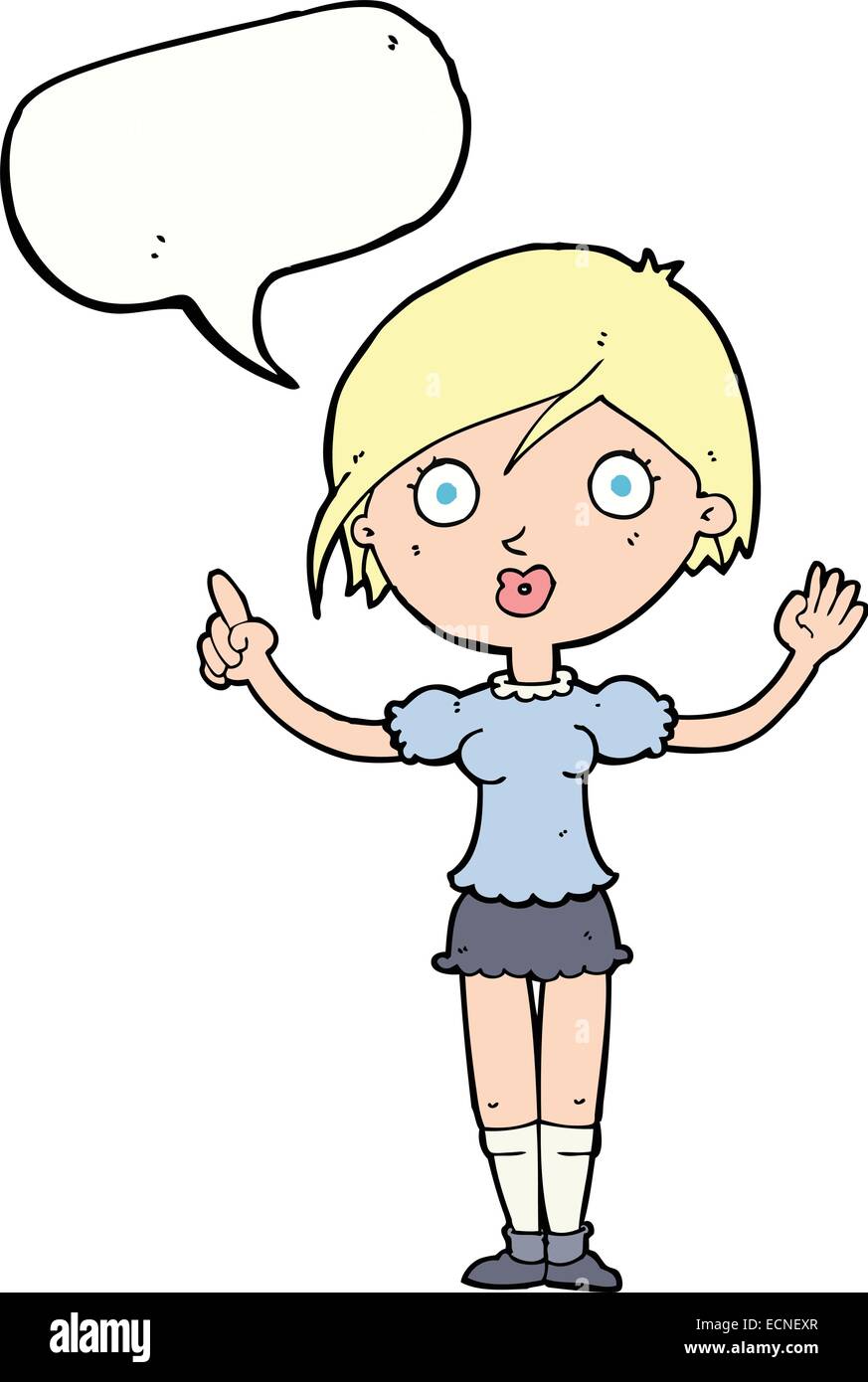 cartoon girl asking question with speech bubble Stock Vector Image ...
