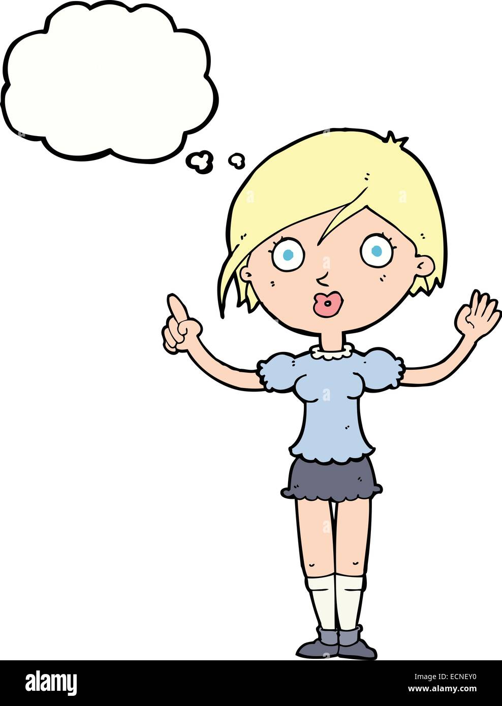 cartoon girl asking question with thought bubble Stock Vector Image ...