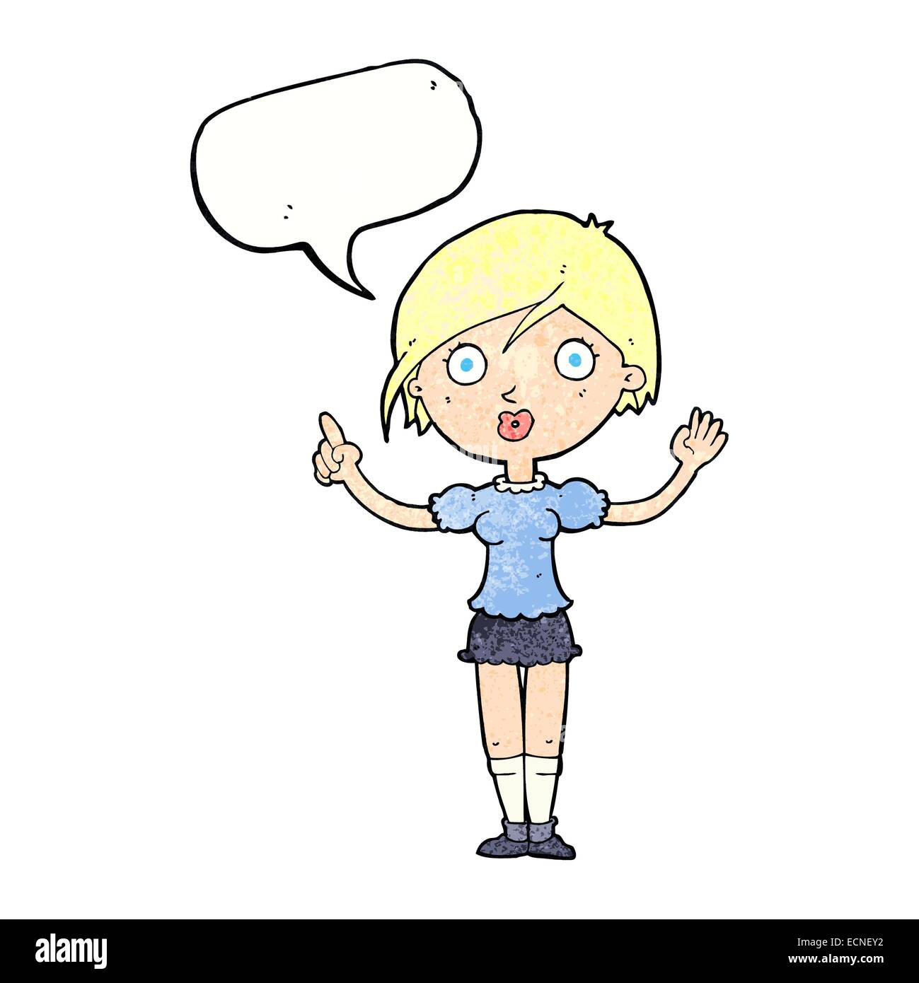 cartoon girl asking question with speech bubble Stock Vector Image ...
