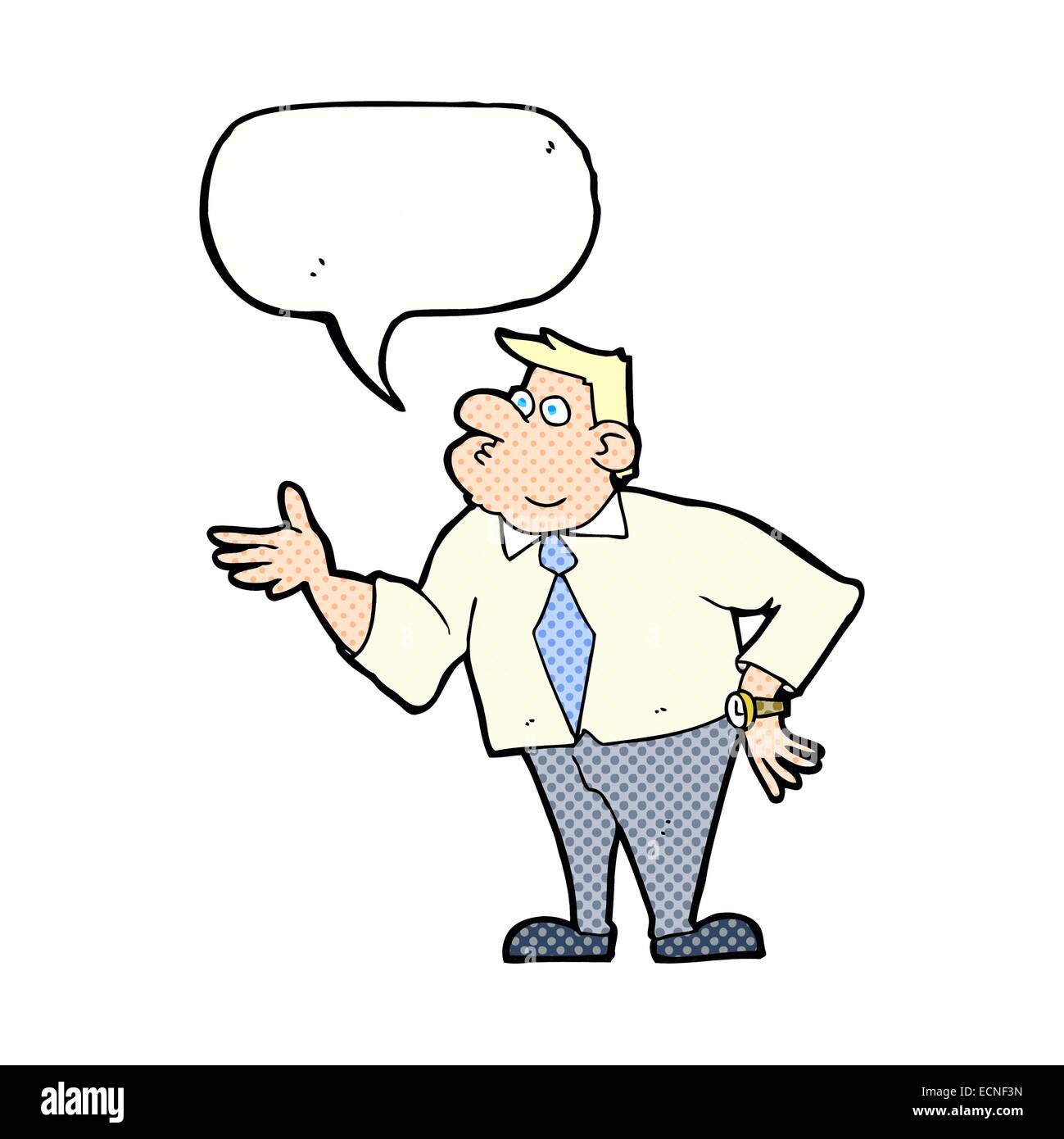 cartoon businessman asking question with speech bubble Stock Vector ...