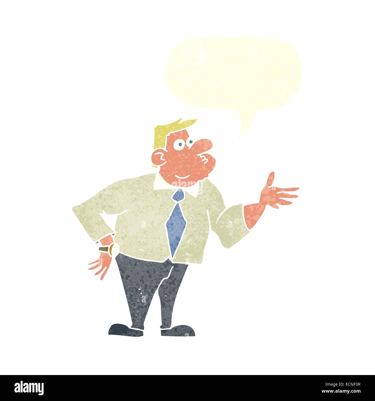 cartoon businessman asking question with speech bubble Stock Vector ...