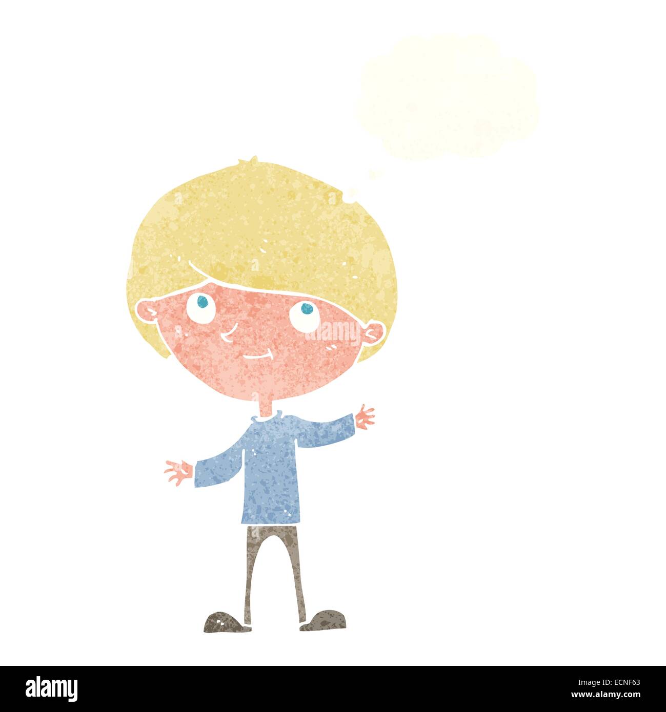 cartoon happy boy with thought bubble Stock Vector Image & Art - Alamy
