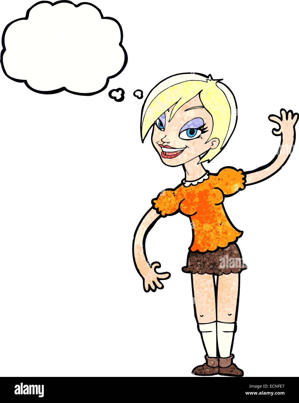 Cartoon girl waving bubble Stock Vector Images - Alamy