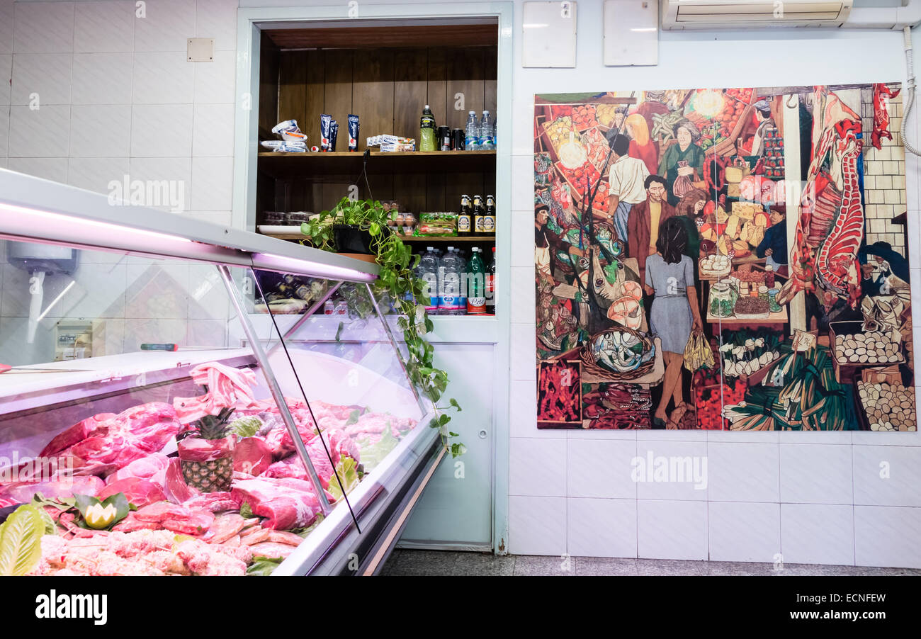 Meats and prepared Italian craft butcher Sicilian Stock Photo - Alamy