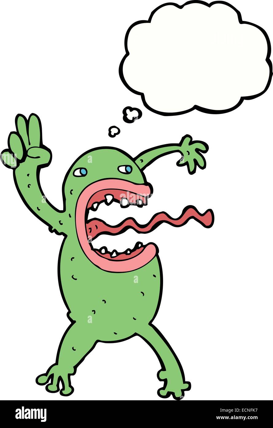 cartoon crazy frog with thought bubble Stock Vector Image & Art - Alamy