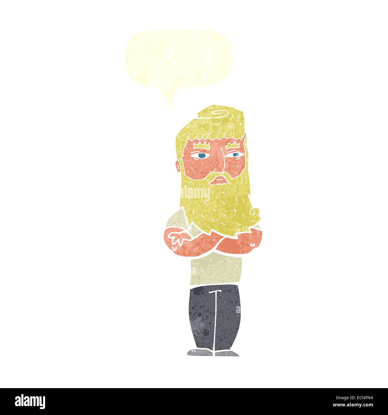 cartoon serious man with beard with speech bubble Stock Vector Image ...