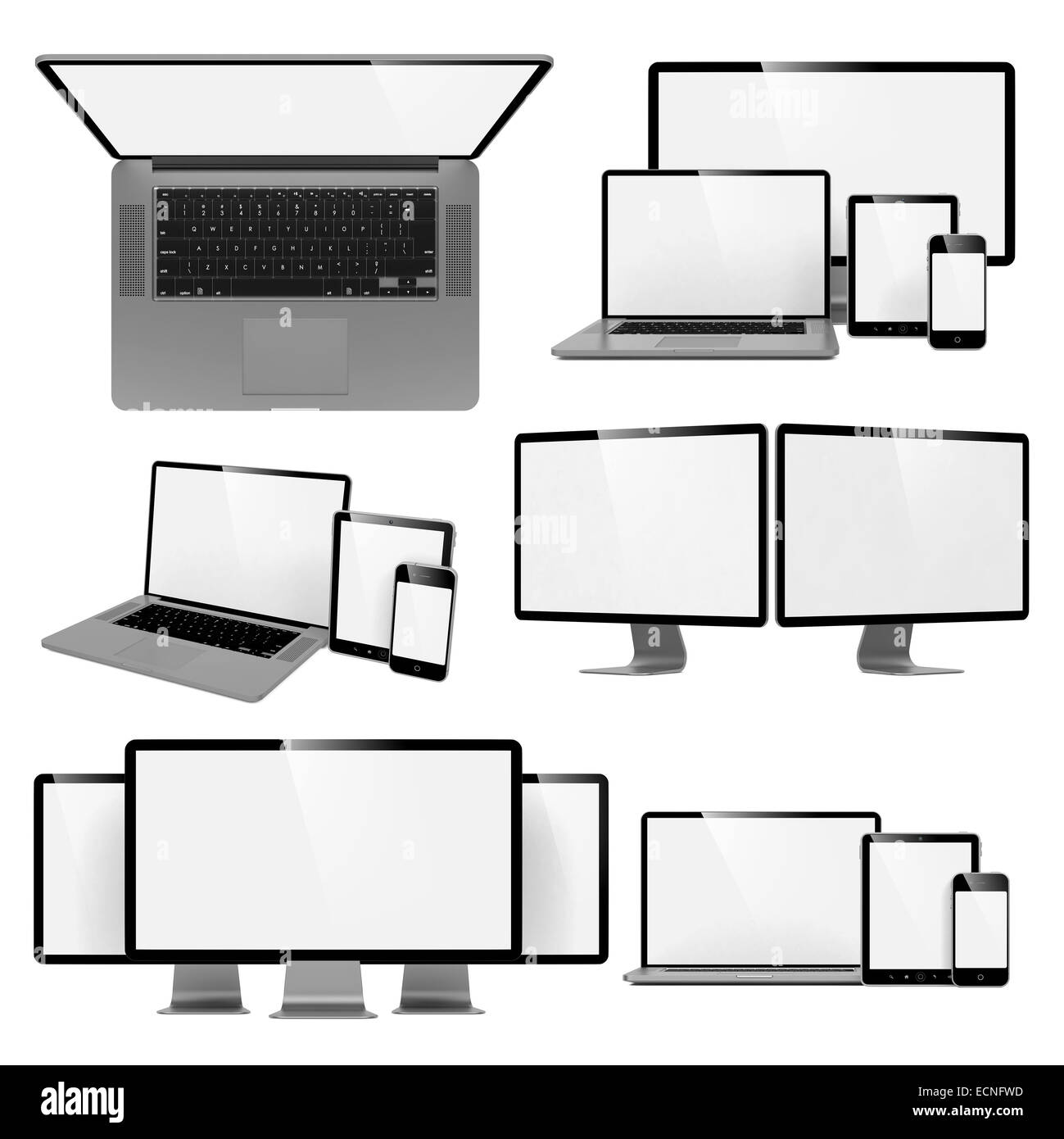 Modern Gadgets Isolated on White Background Stock Photo - Alamy