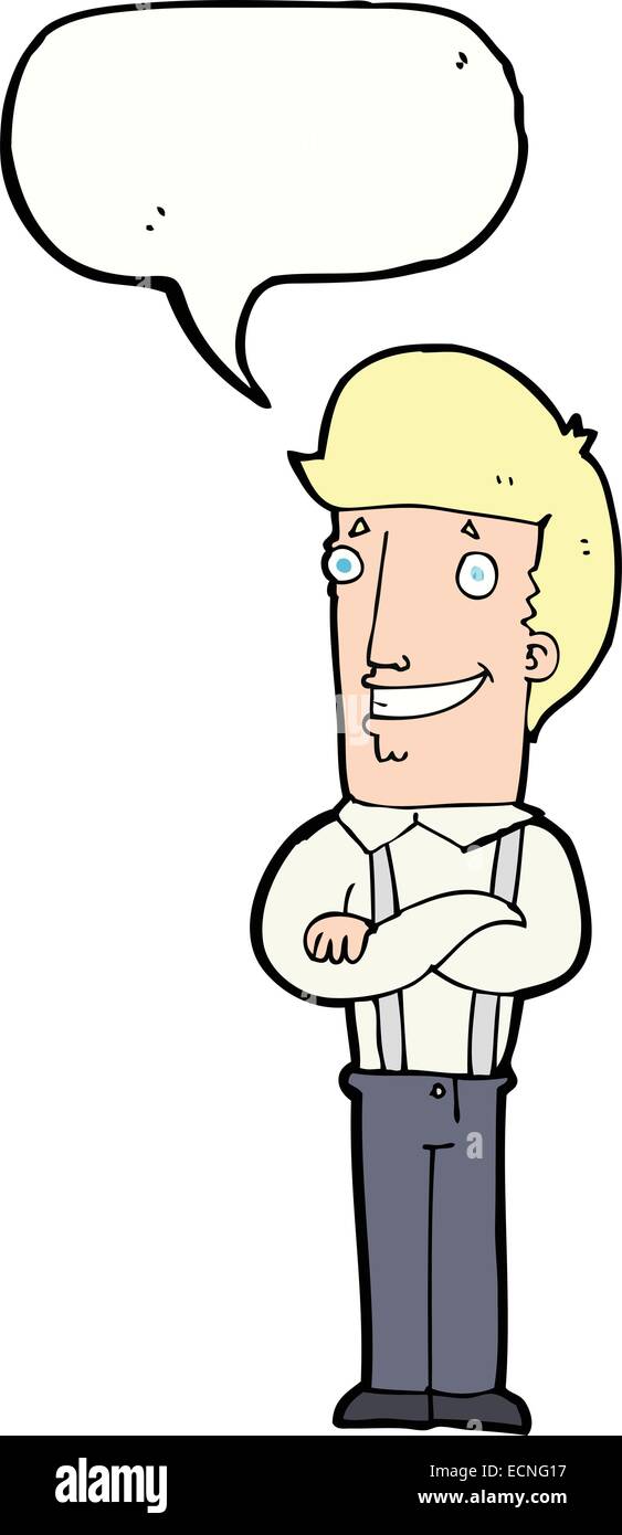 cartoon proud man with speech bubble Stock Vector Image & Art - Alamy