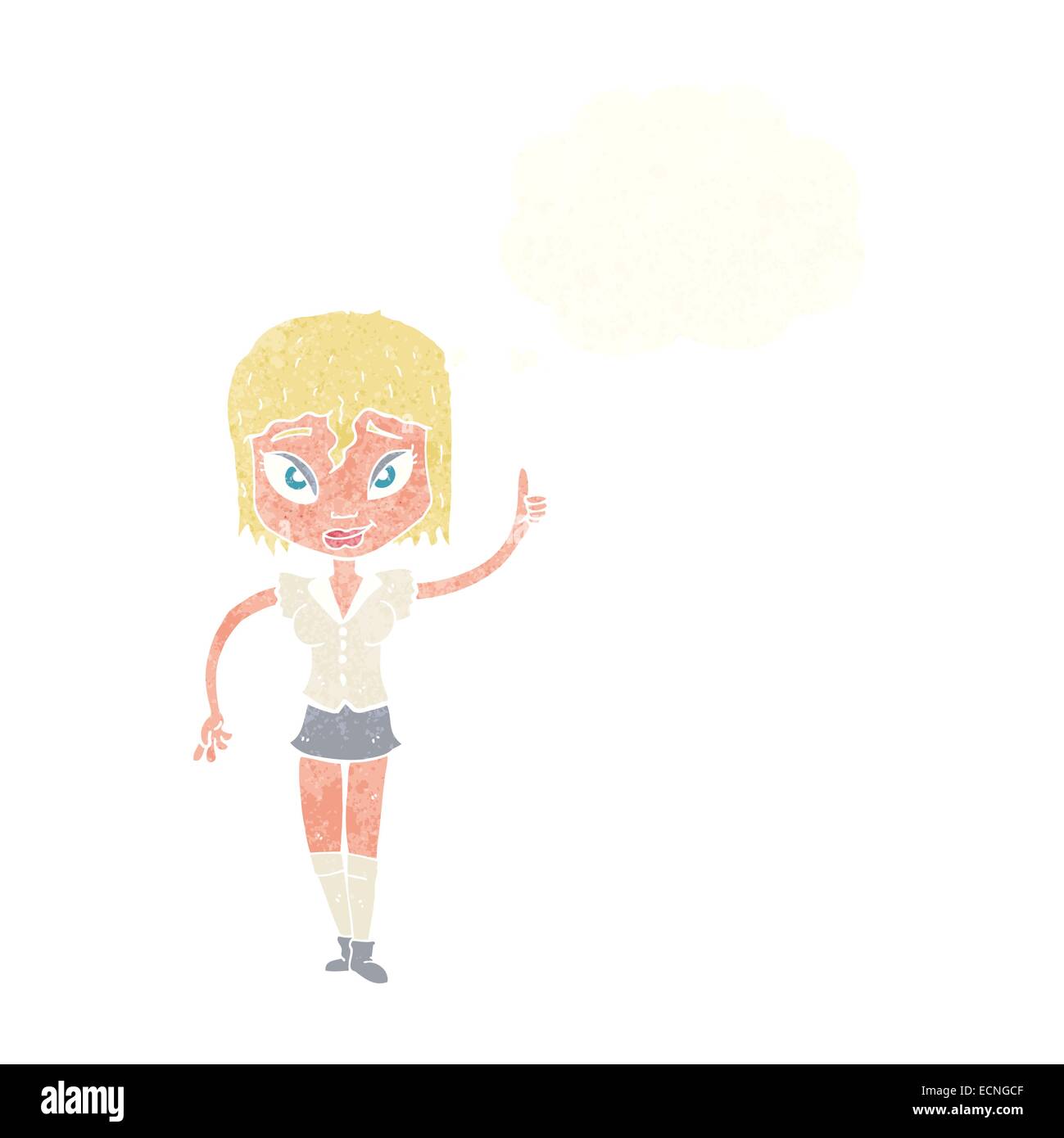 cartoon woman making point with thought bubble Stock Vector Image & Art ...
