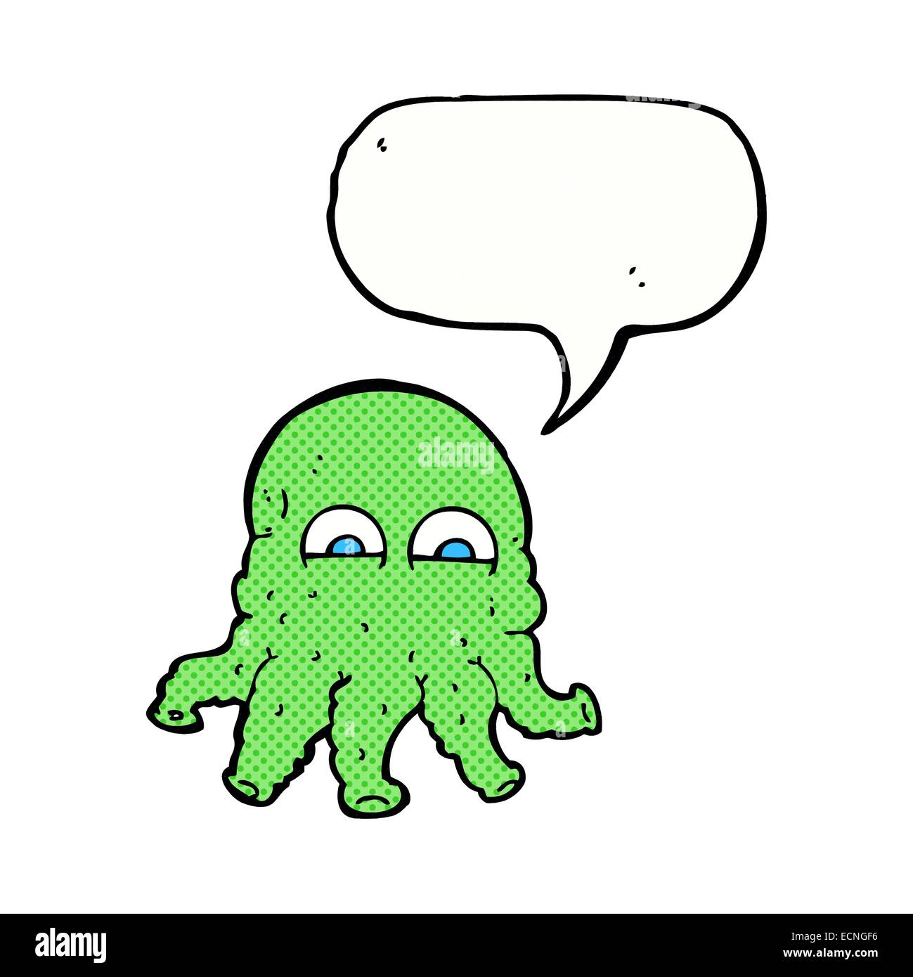 cartoon alien squid face with speech bubble Stock Vector Image & Art ...