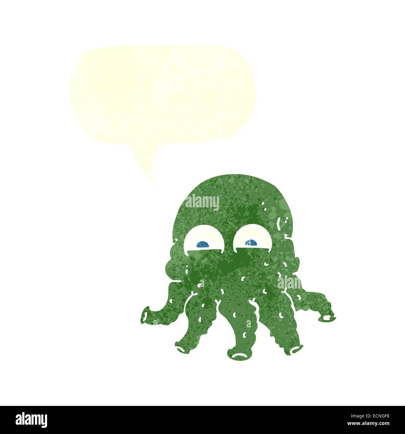cartoon alien squid face with speech bubble Stock Vector Image & Art ...