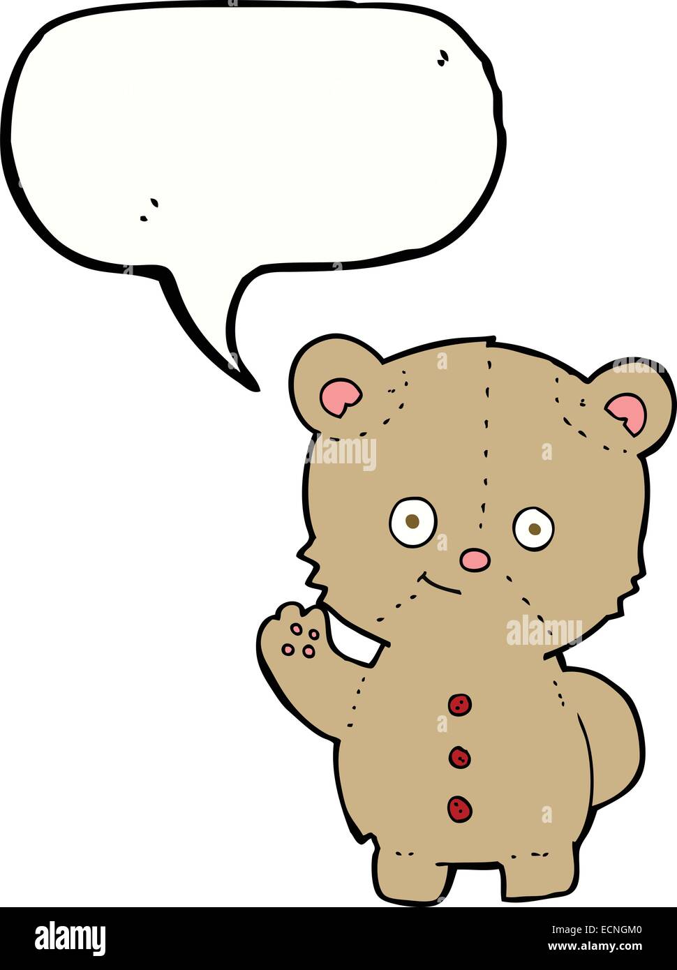 cartoon teddy bear waving with speech bubble Stock Vector Image & Art ...