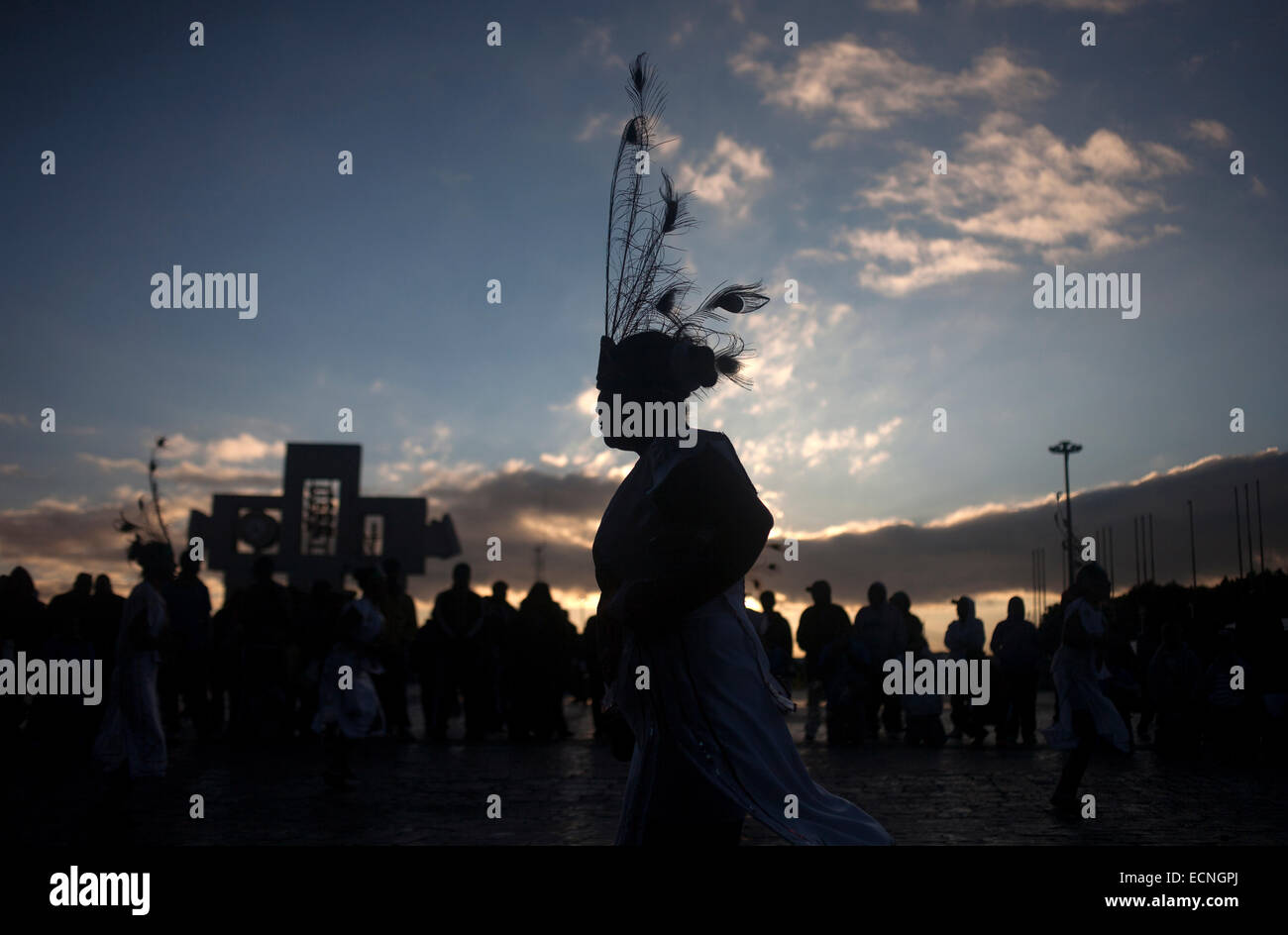 A dancer from Tlalixtaquilla, Guerrero, performing a dance to ...