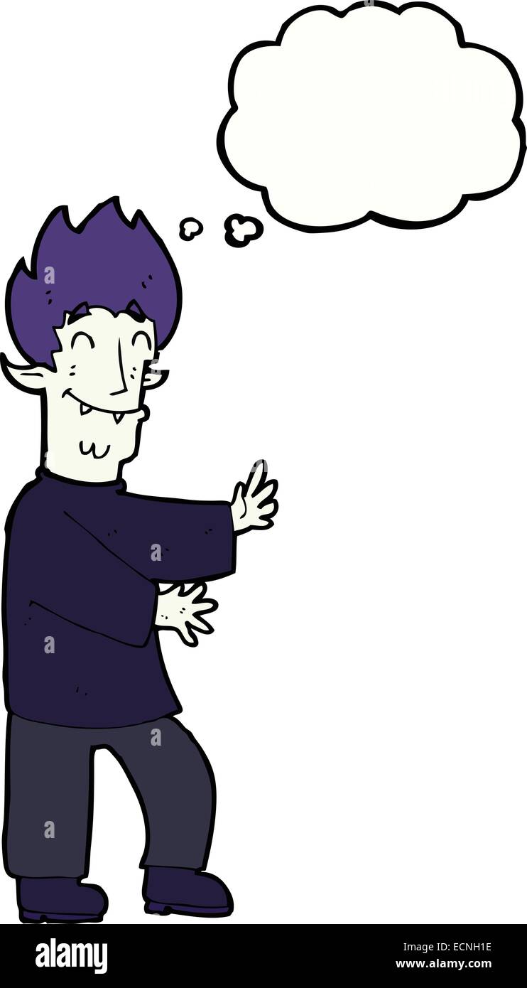 cartoon excited vampire with thought bubble Stock Vector Image & Art ...