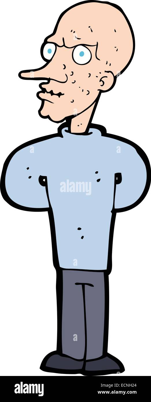 cartoon evil bald man with thought bubble Stock Vector Image & Art - Alamy