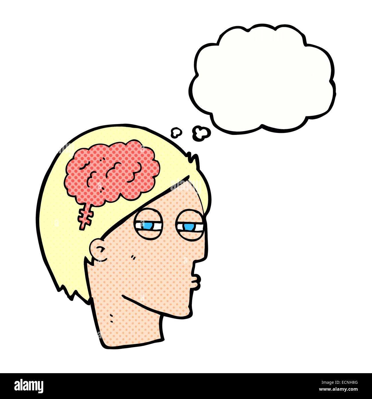 cartoon man thinking carefully with thought bubble Stock Vector Image ...