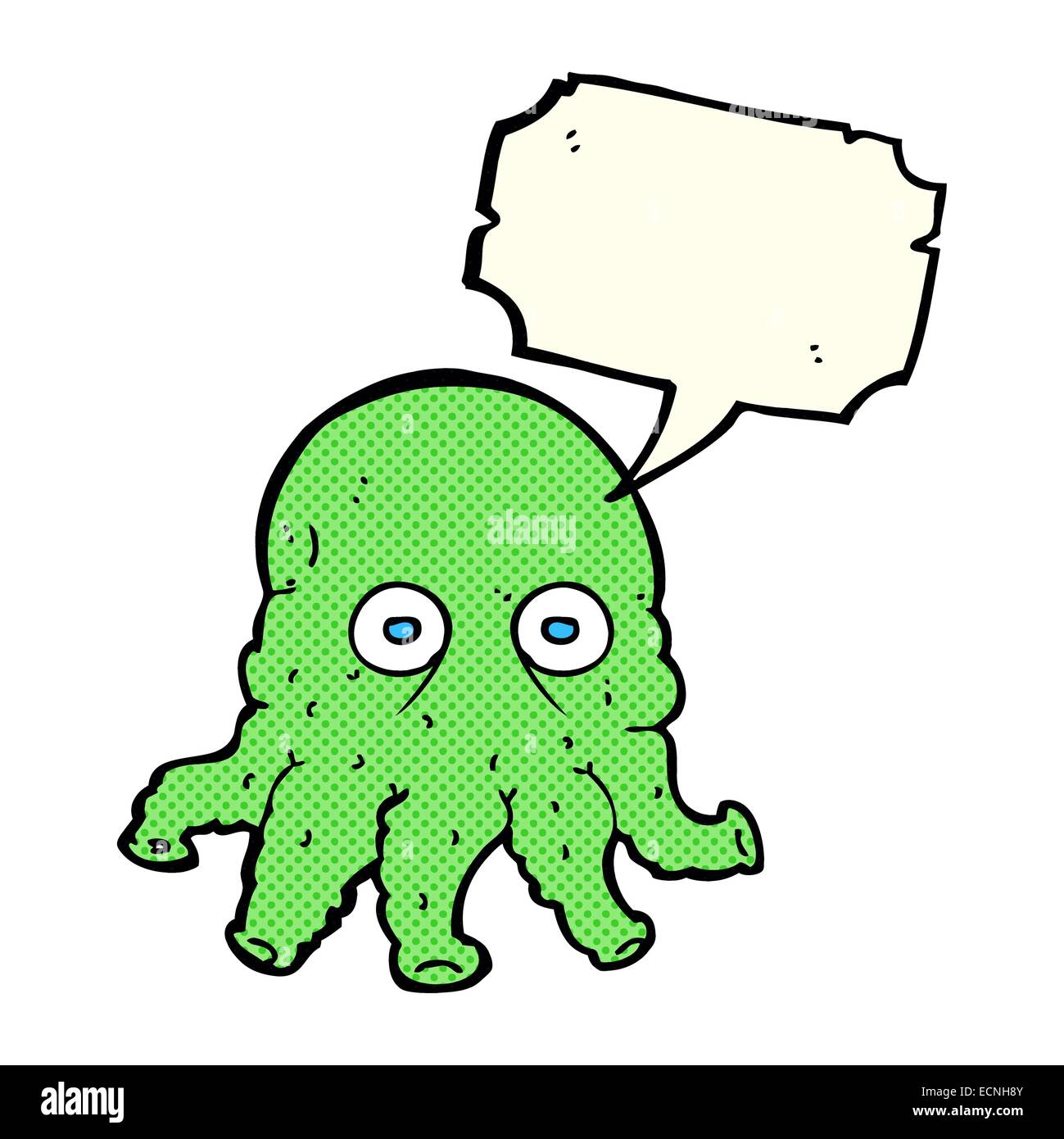 cartoon alien squid face with speech bubble Stock Vector Image & Art ...