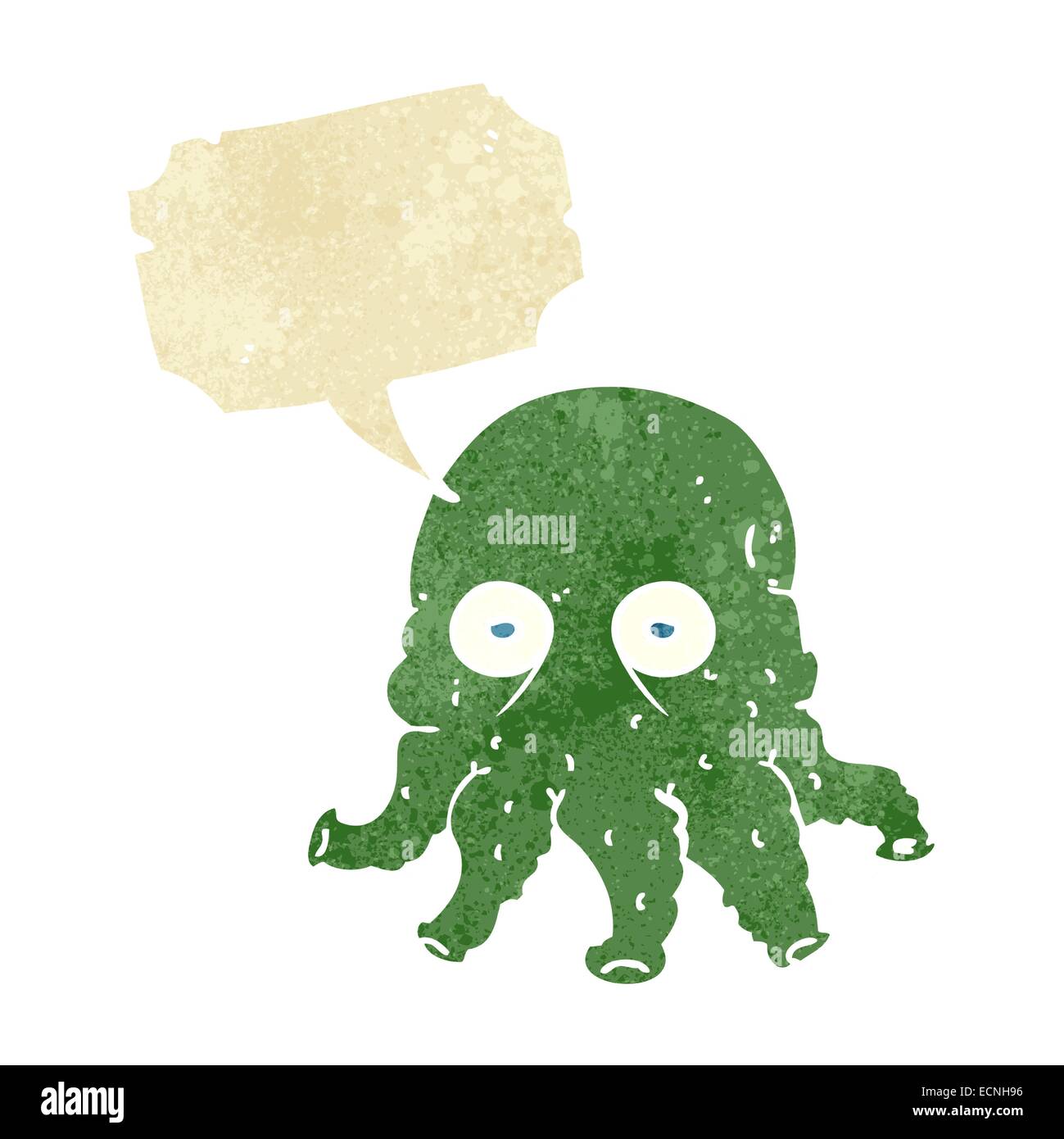 cartoon alien squid face with speech bubble Stock Vector Image & Art ...