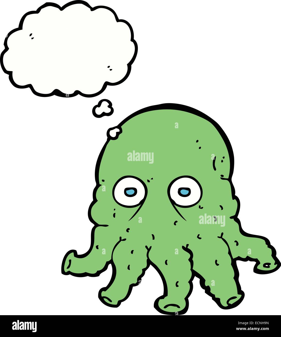 cartoon alien squid face with thought bubble Stock Vector Image & Art ...