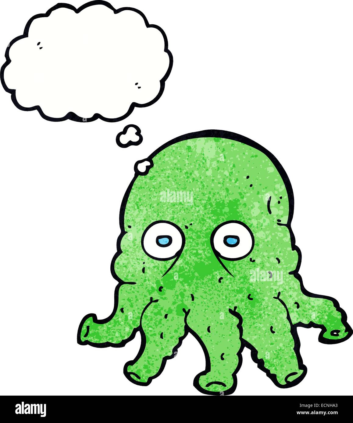 cartoon alien squid face with thought bubble Stock Vector Image & Art ...