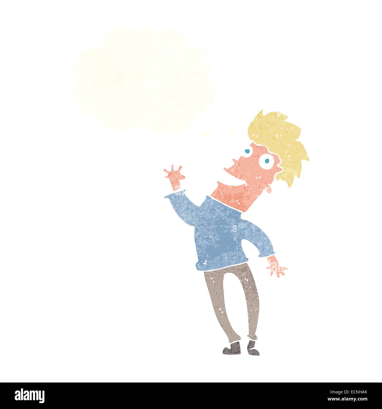 cartoon happy man with thought bubble Stock Vector Image & Art - Alamy