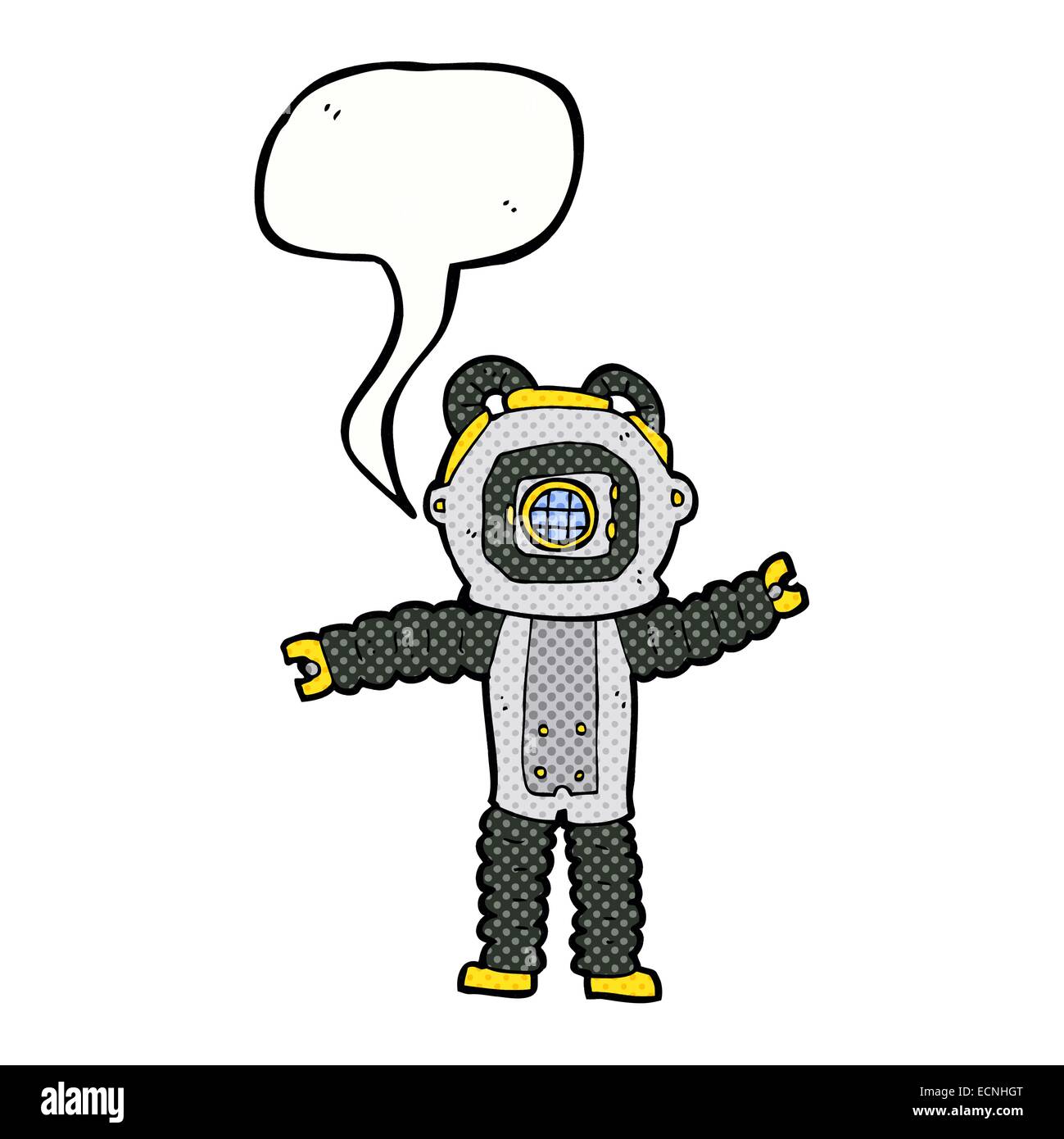 cartoon deep sea diver with speech bubble Stock Vector Image & Art - Alamy