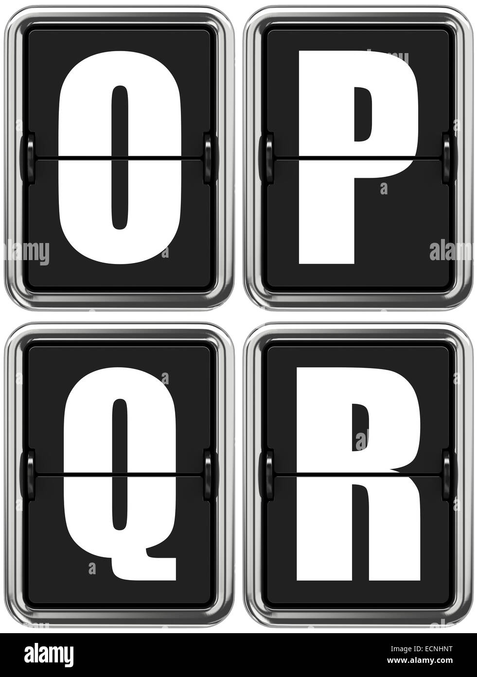 Letters O P Q R on Mechanical Scoreboard Stock Photo - Alamy