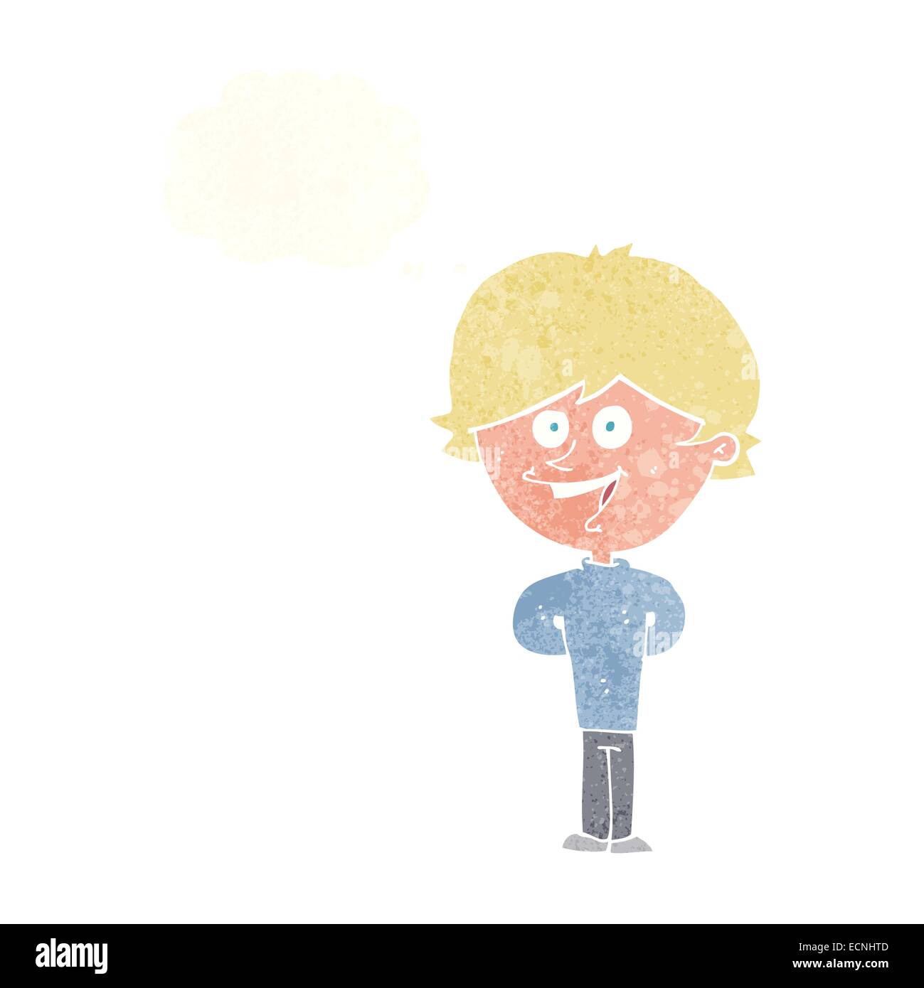 cartoon happy boy with thought bubble Stock Vector Image & Art - Alamy