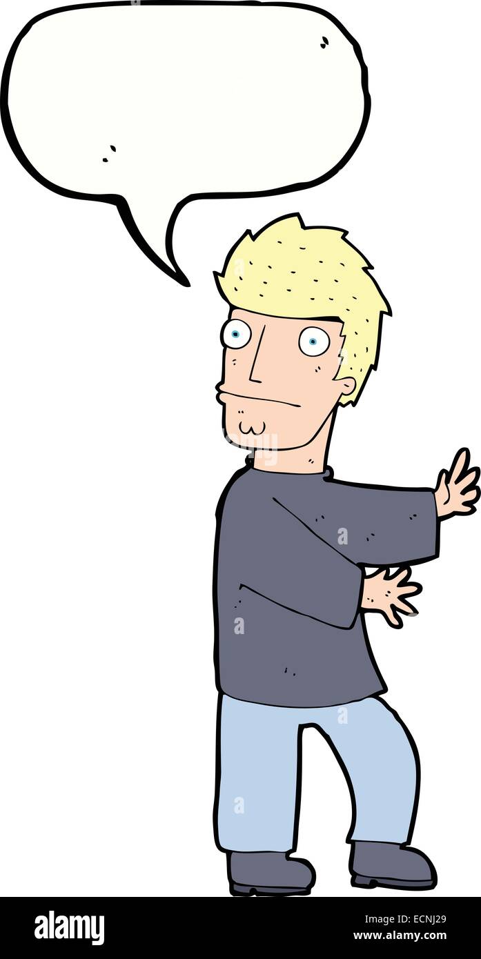cartoon nervous man with speech bubble Stock Vector Image & Art - Alamy