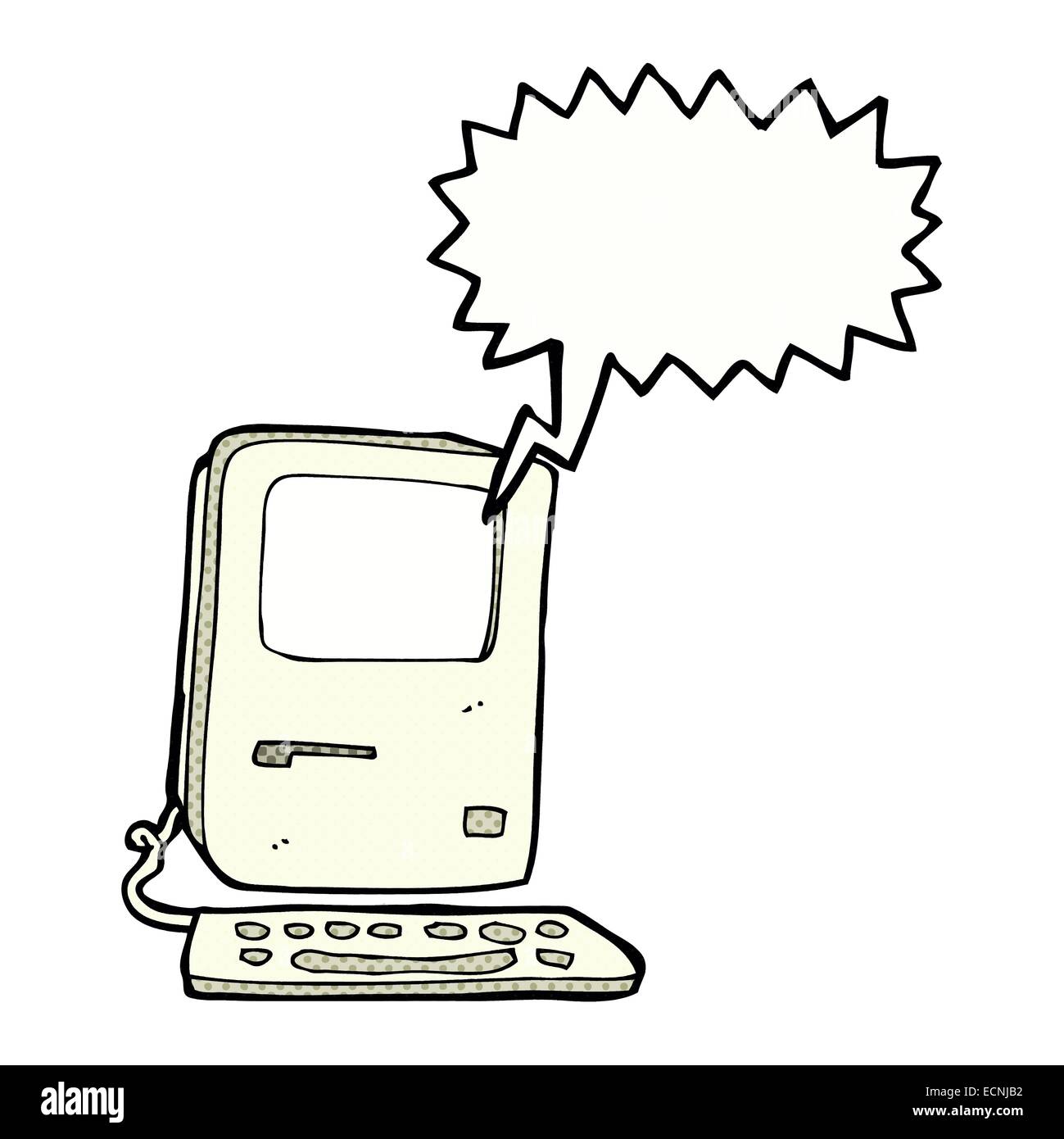 cartoon old computer with speech bubble Stock Vector Image & Art - Alamy
