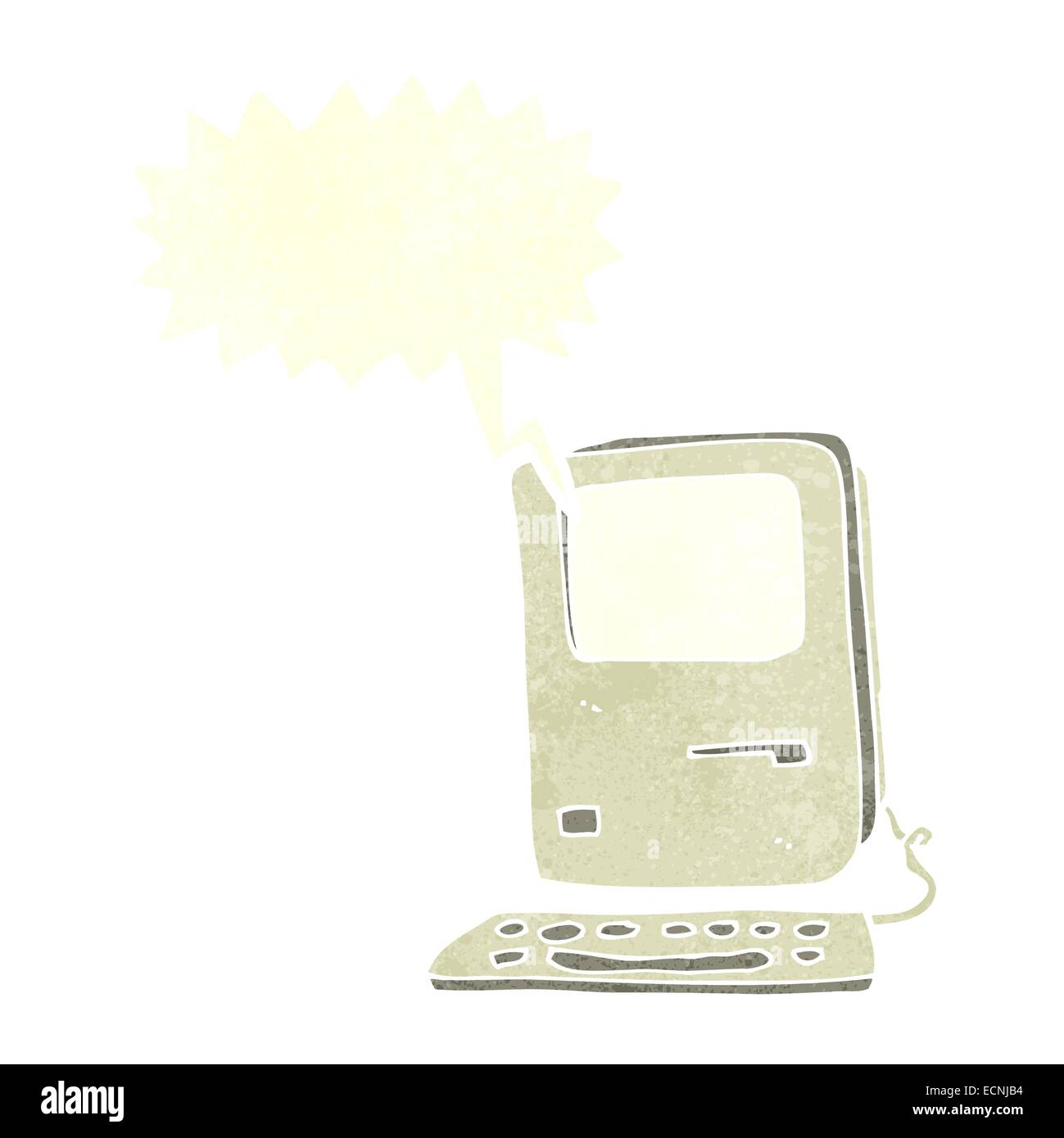 cartoon old computer with speech bubble Stock Vector Image & Art - Alamy