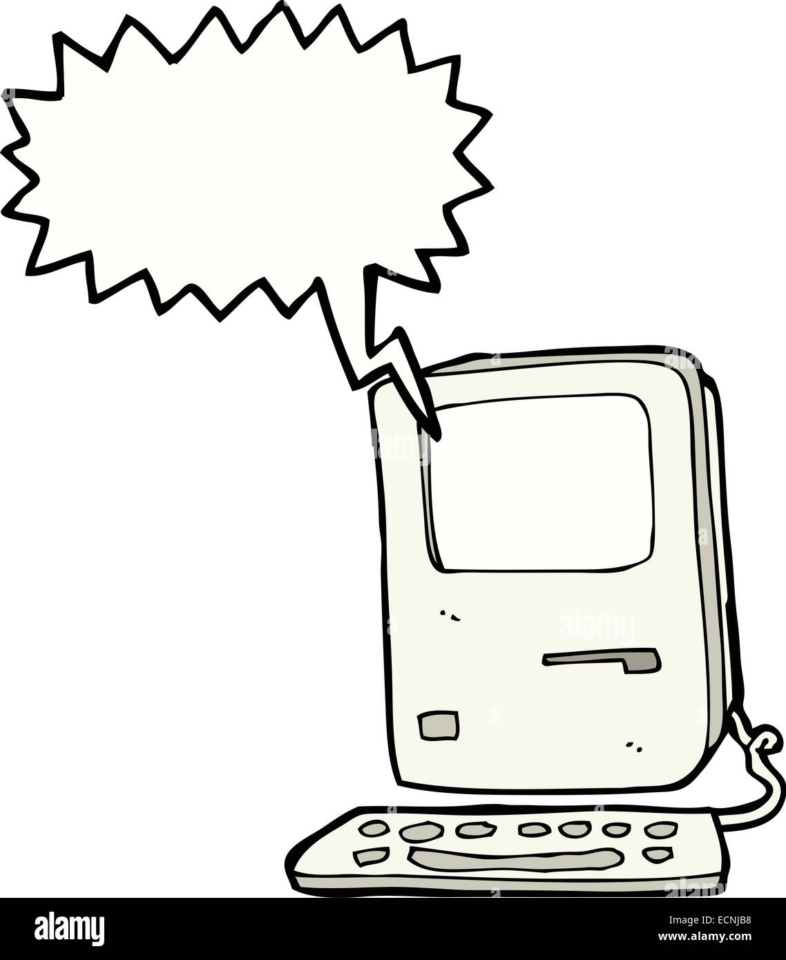 cartoon old computer with speech bubble Stock Vector Image & Art - Alamy