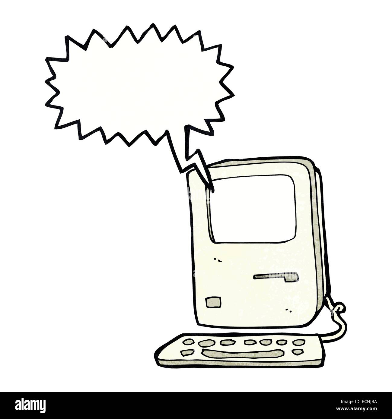 cartoon old computer with speech bubble Stock Vector Image & Art - Alamy