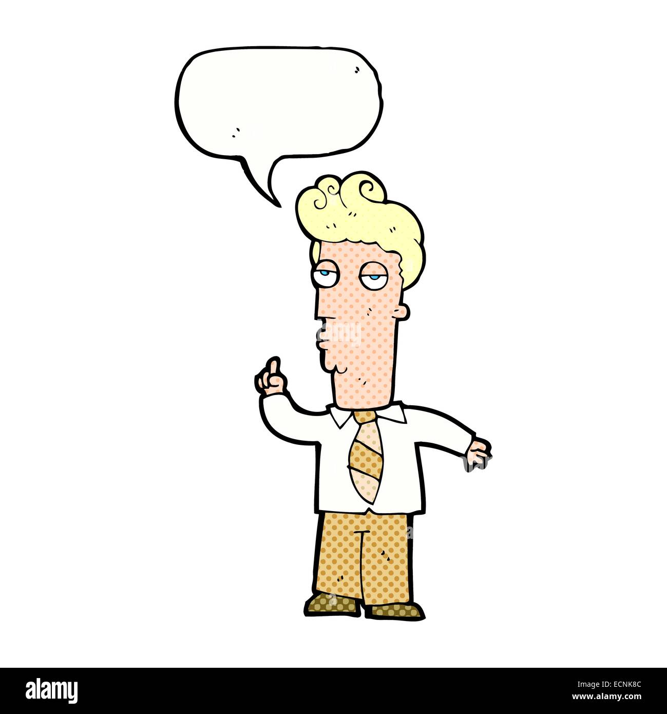 cartoon bored man asking question with speech bubble Stock Vector Image ...